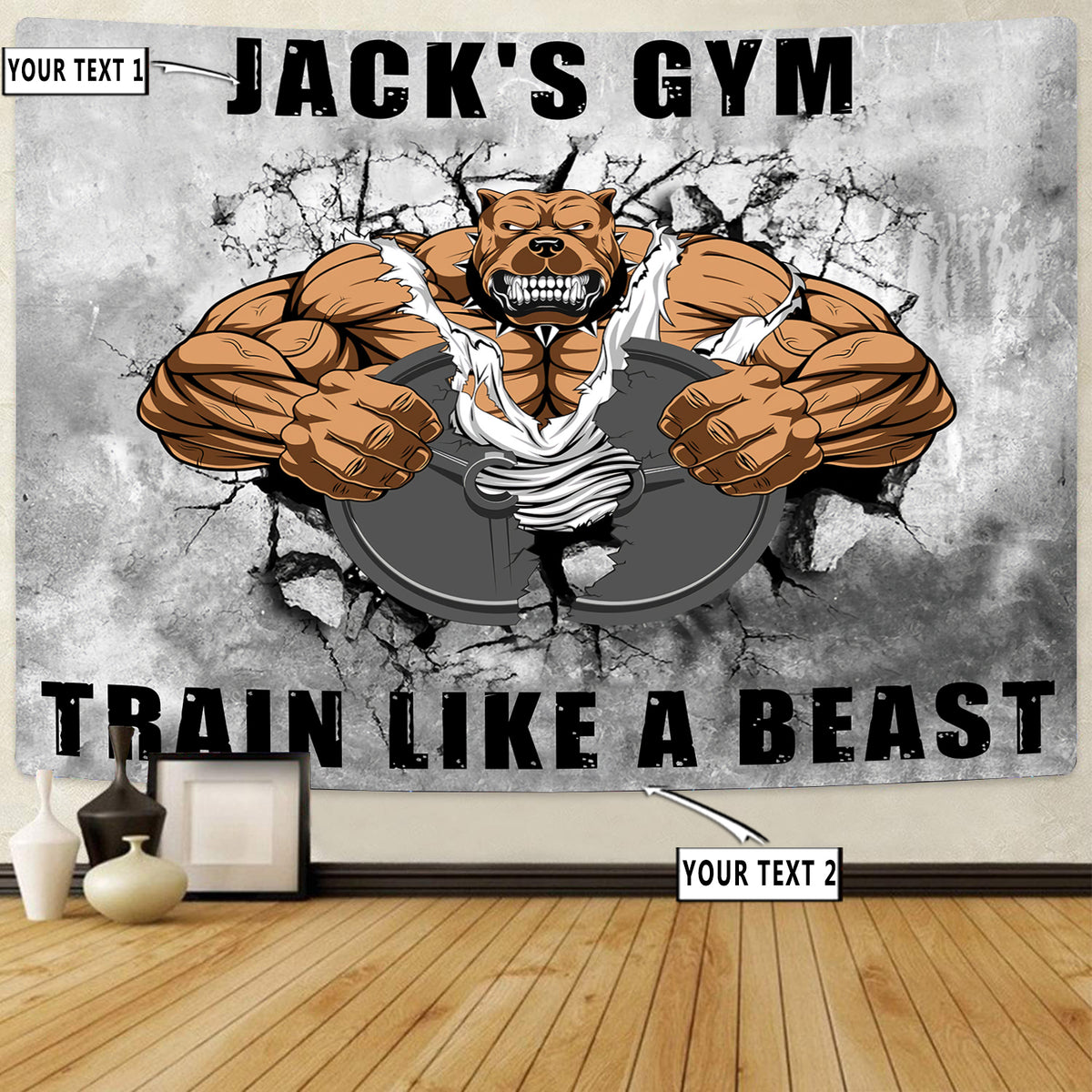 Personalized Gym Wall Decor - Canvas, Posters, Flags for Home Gyms ...